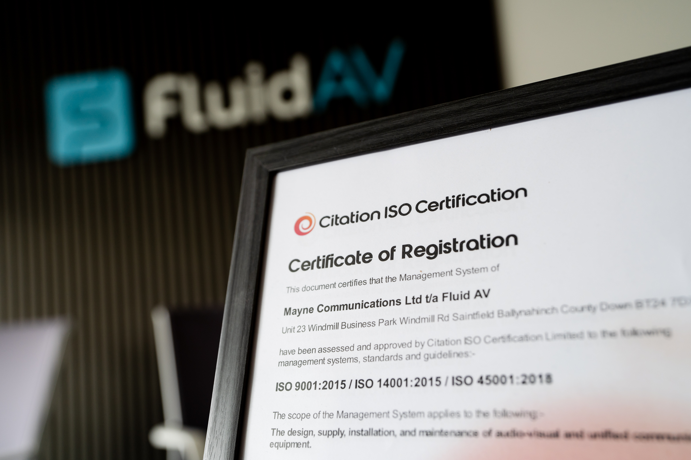 Fluid AV Renews ISO 9001, 14001 & 45001 Certifications
